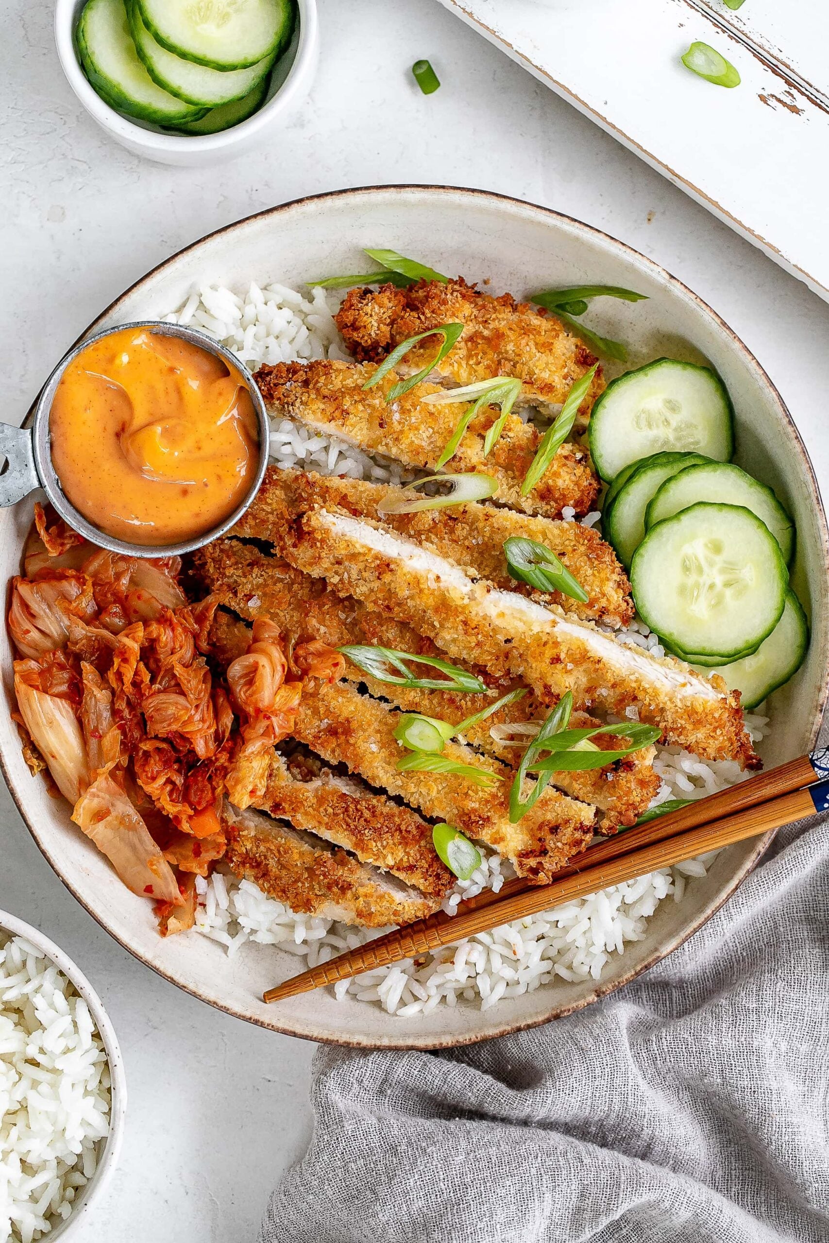 Air Fryer Chicken Katsu Bowl - holisticfoodie.com
