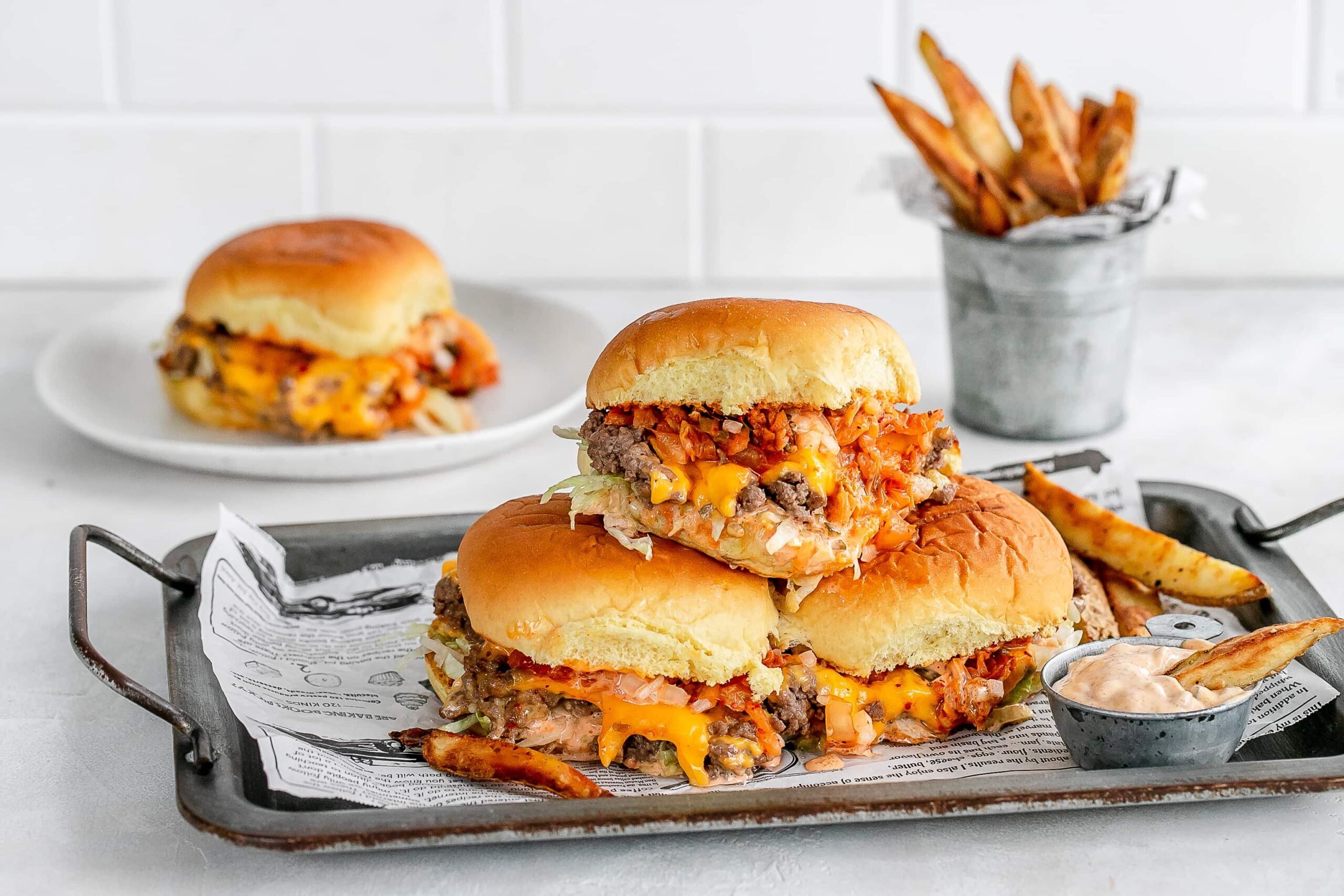 Kimchi Burgers (Chopped Cheese Sliders) - holisticfoodie.com